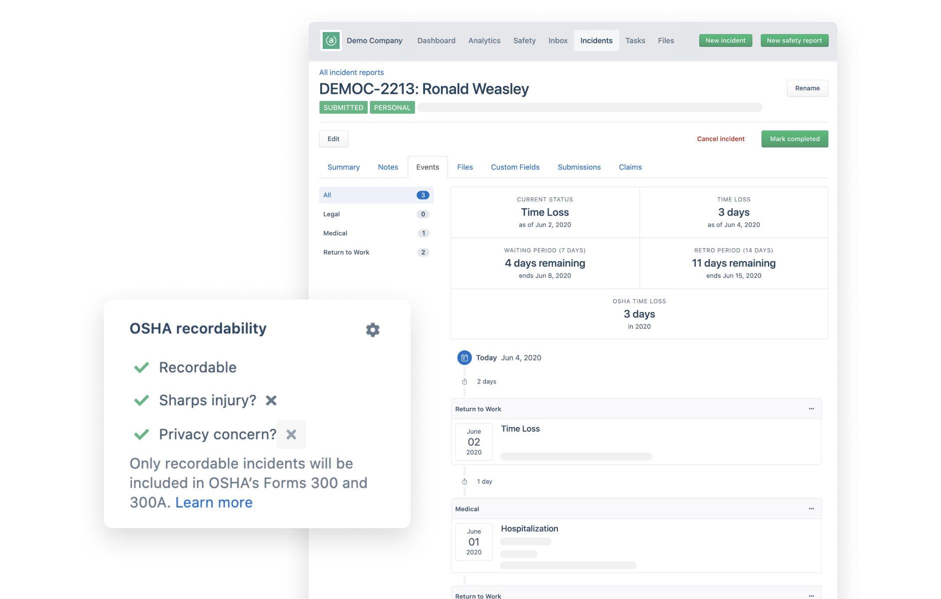 Aclaimant | OSHA Logs