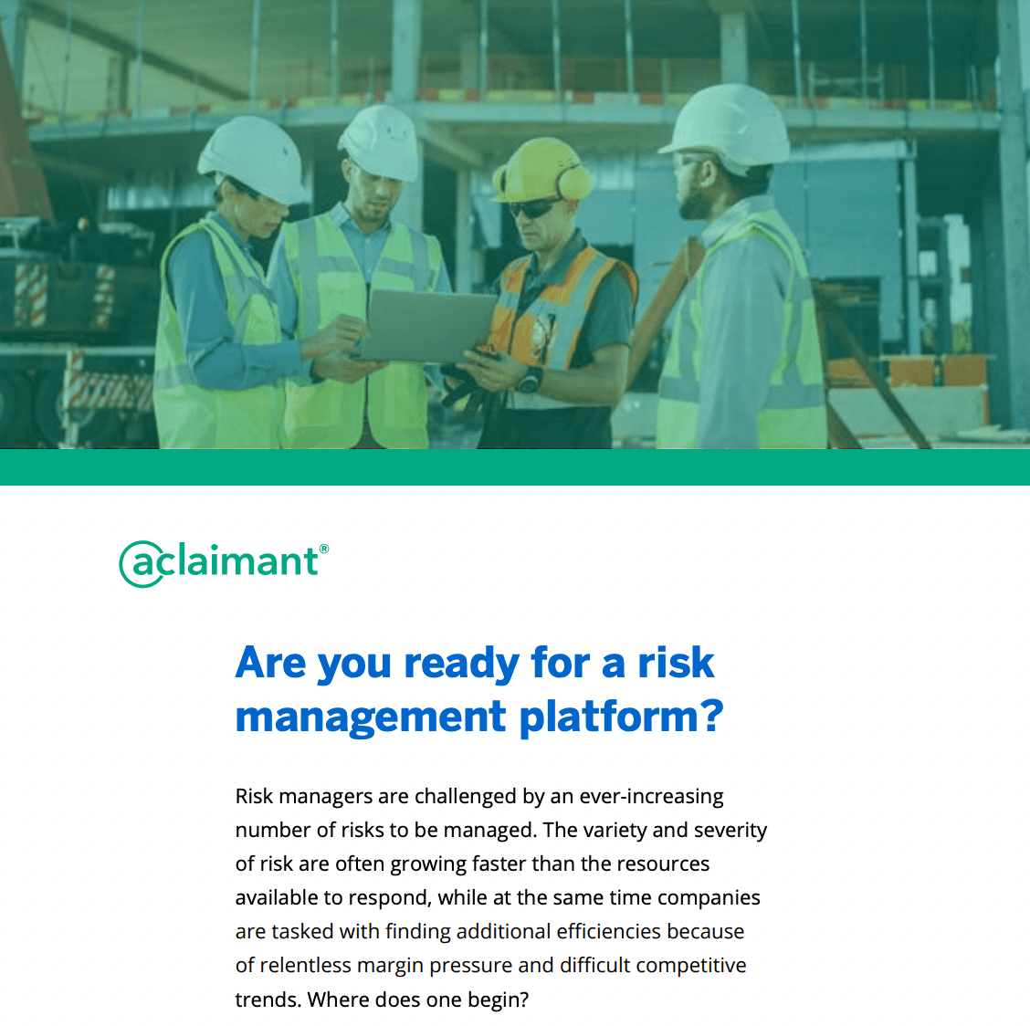 Aclaimant | eBook Are You Ready For a Risk Management Platform